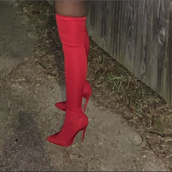 EGO | Shoes | Red Thigh High Boots | Poshmark